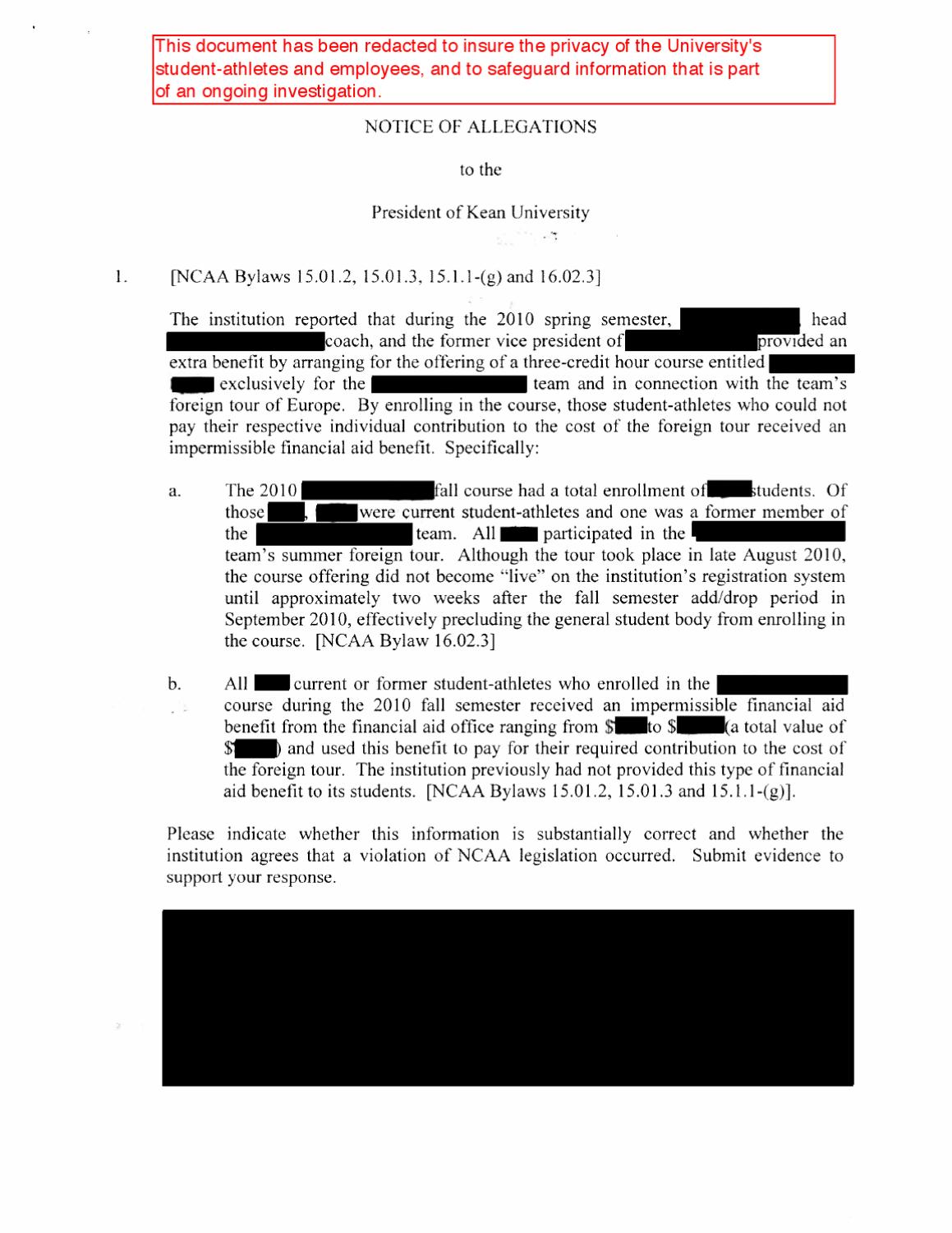 Notice of allegations by The Tower - Issuu