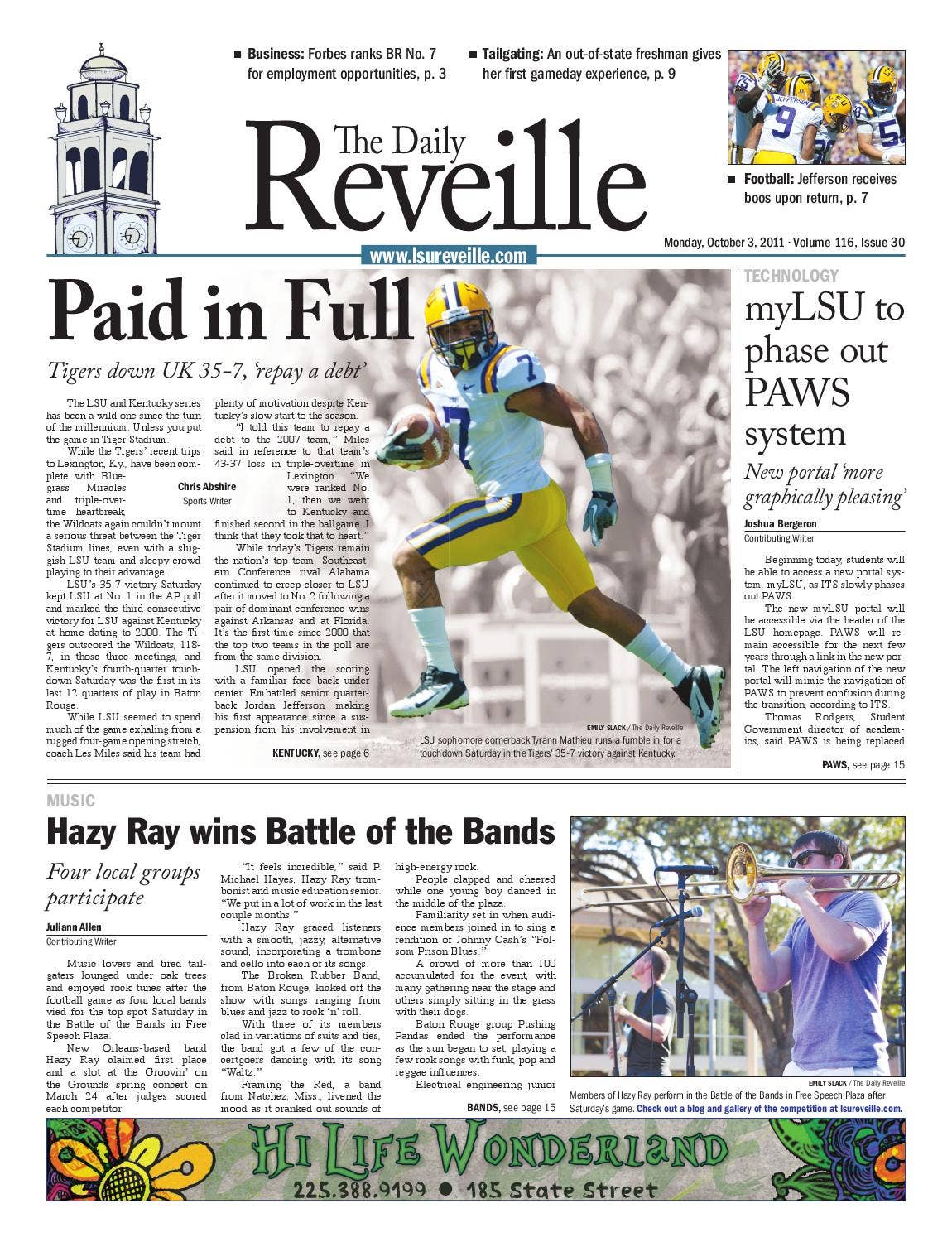 The Daily Reveille - Oct. 3, 2011 by Reveille - Issuu