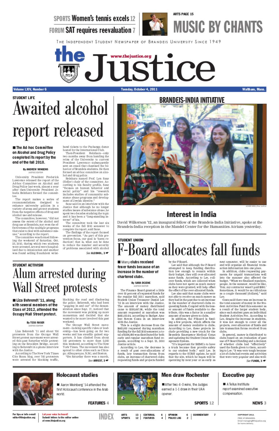 The Justice, October 4, 2011 issue by The Justice - Issuu