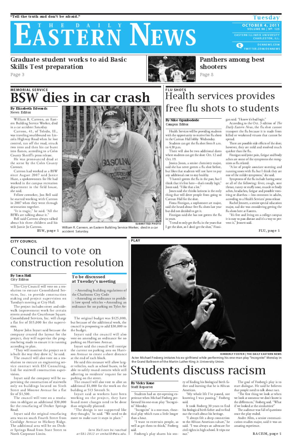 Issue No. 125, Vol. 96 by The Daily Eastern News - Issuu