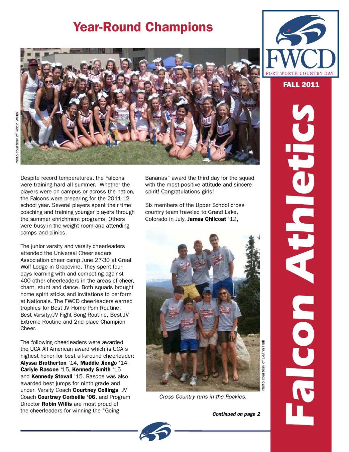 FWCD Athletics Newsletter - Fall 2011 by Fort Worth Country Day - Issuu