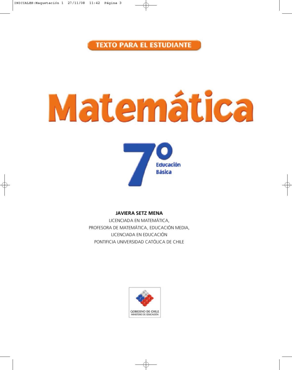 Texto de Estudio de Matematica para Séptimo año by juan albornoz - Issuu