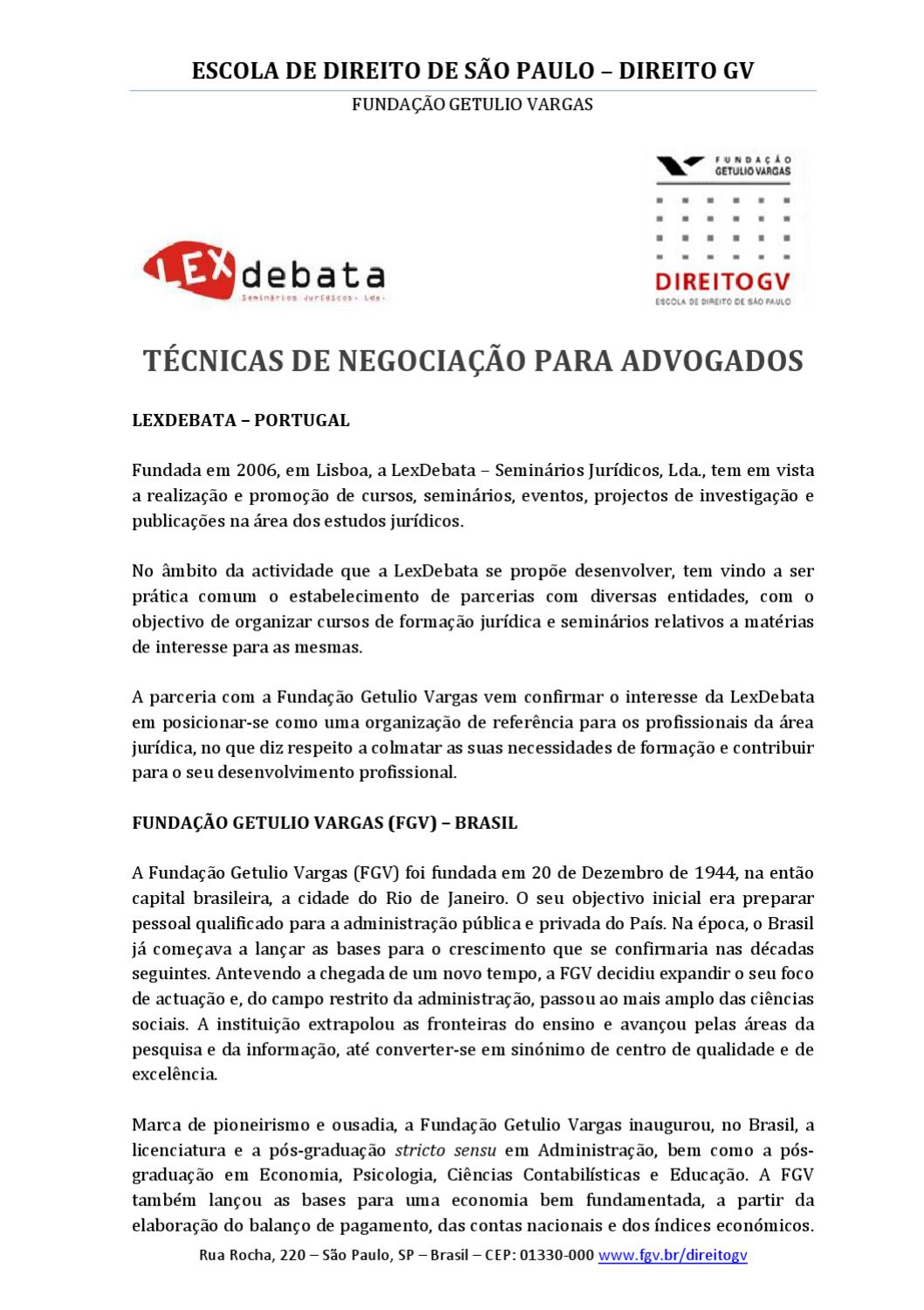 Programa Técnicas de Negociação para Advogados by LPM Comunicação - Issuu