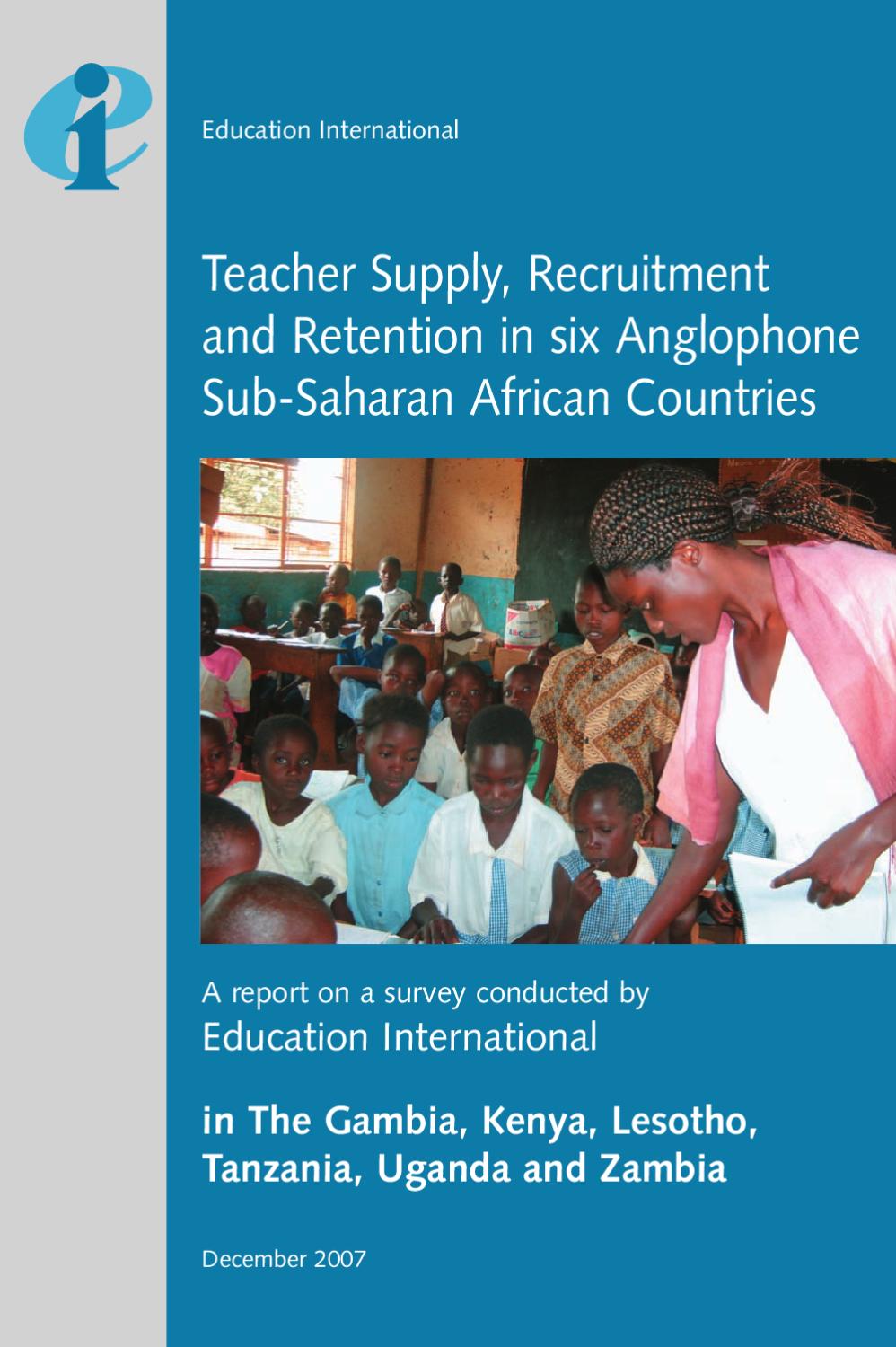 Teacher Supply, Recruitment and Retention in six Anglophone Sub-Saharan ...