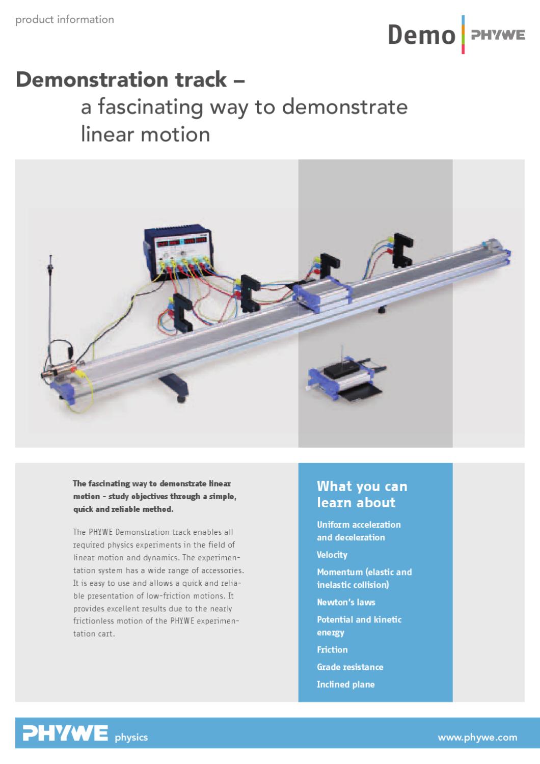 EN Physics: Demonstration Dynamics and Motion Track by PHYWE Systeme ...