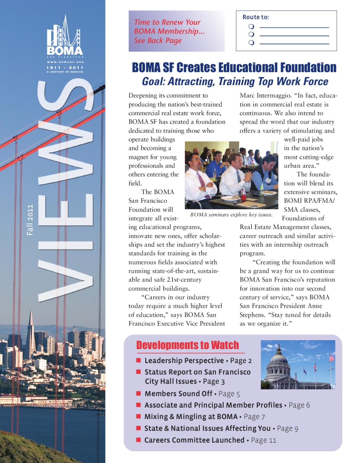 BOMA Views Fall 2011 by BOMA San Francisco - Issuu