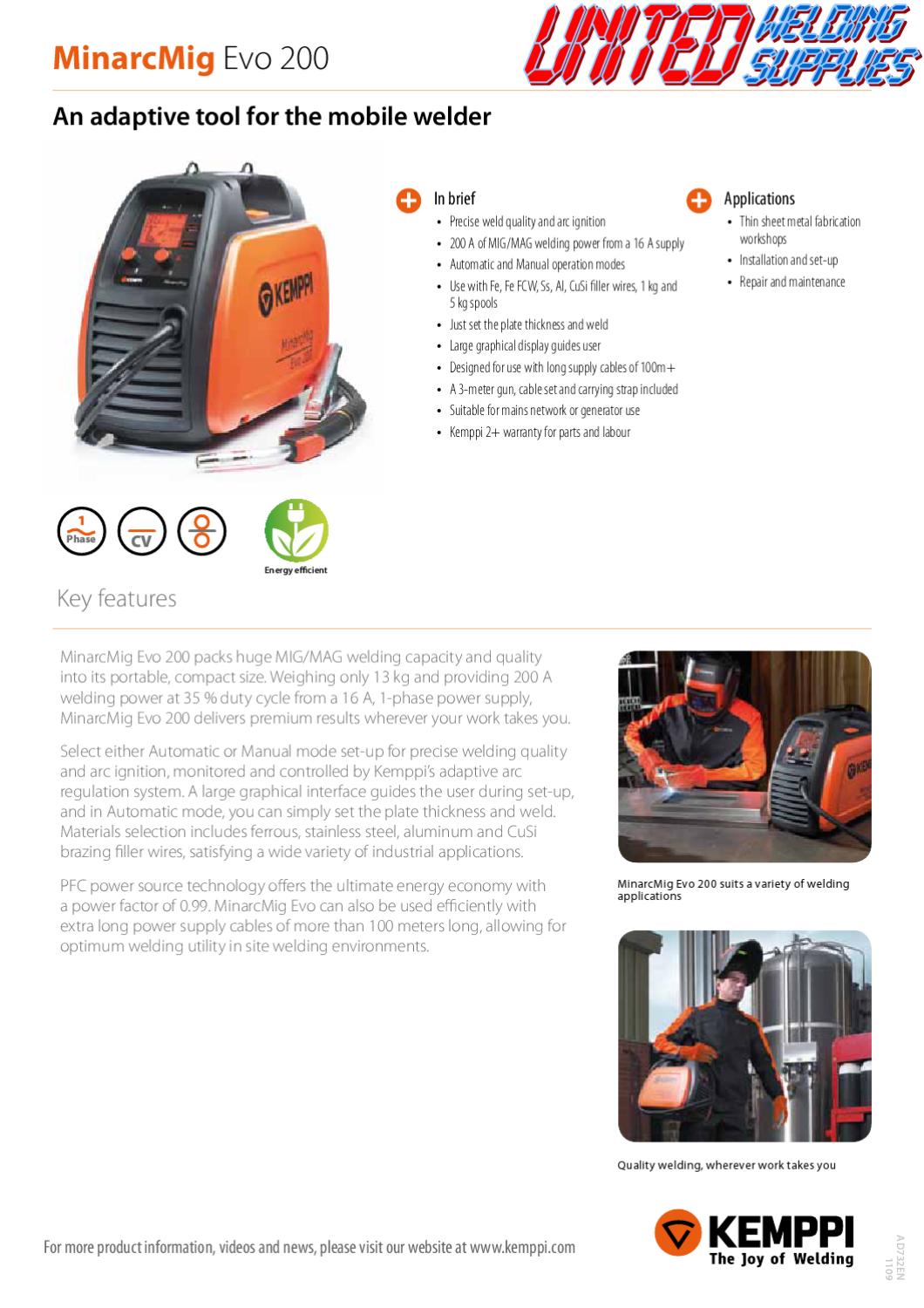 kemppi MInarcmig evo 200 by United Welding Supplies - Issuu