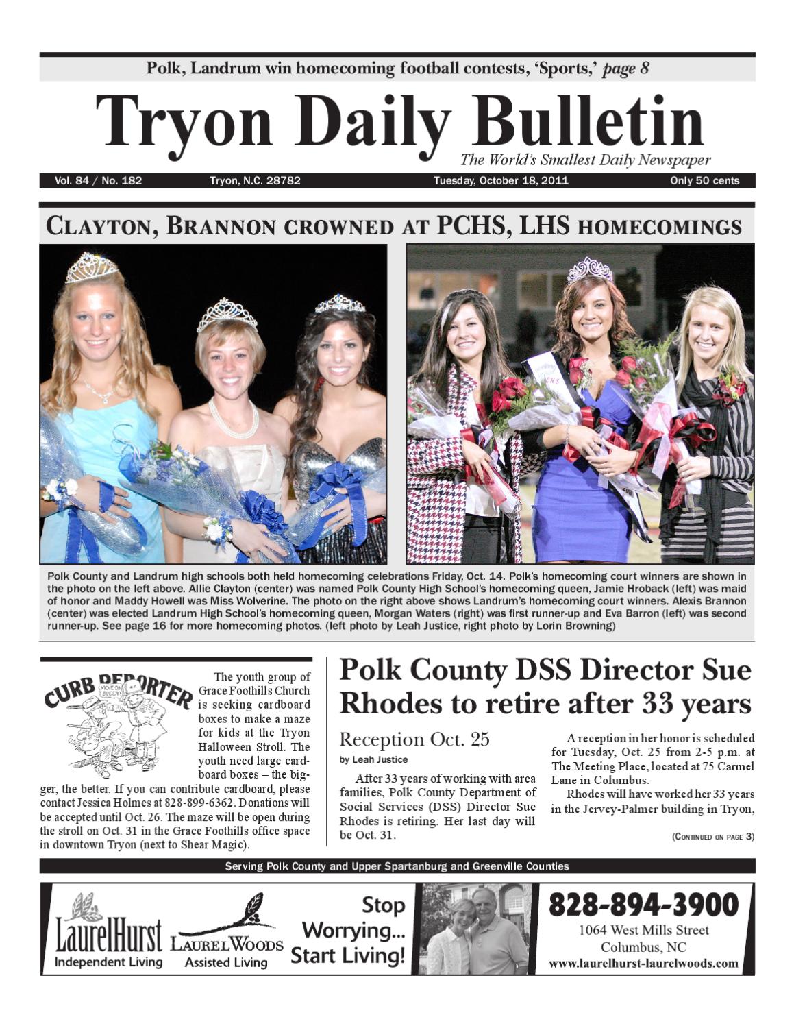 10-18-11 Daily Bulletin by Tryon Daily Bulletin - Issuu