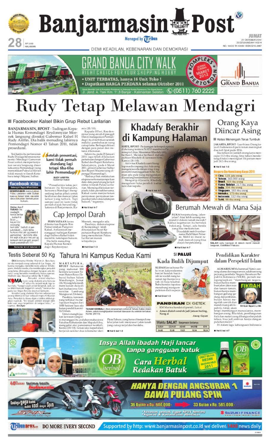 Banjarmasin Post edisi Jumat, 21 Oktober 2011 by Banjarmasin Post - Issuu