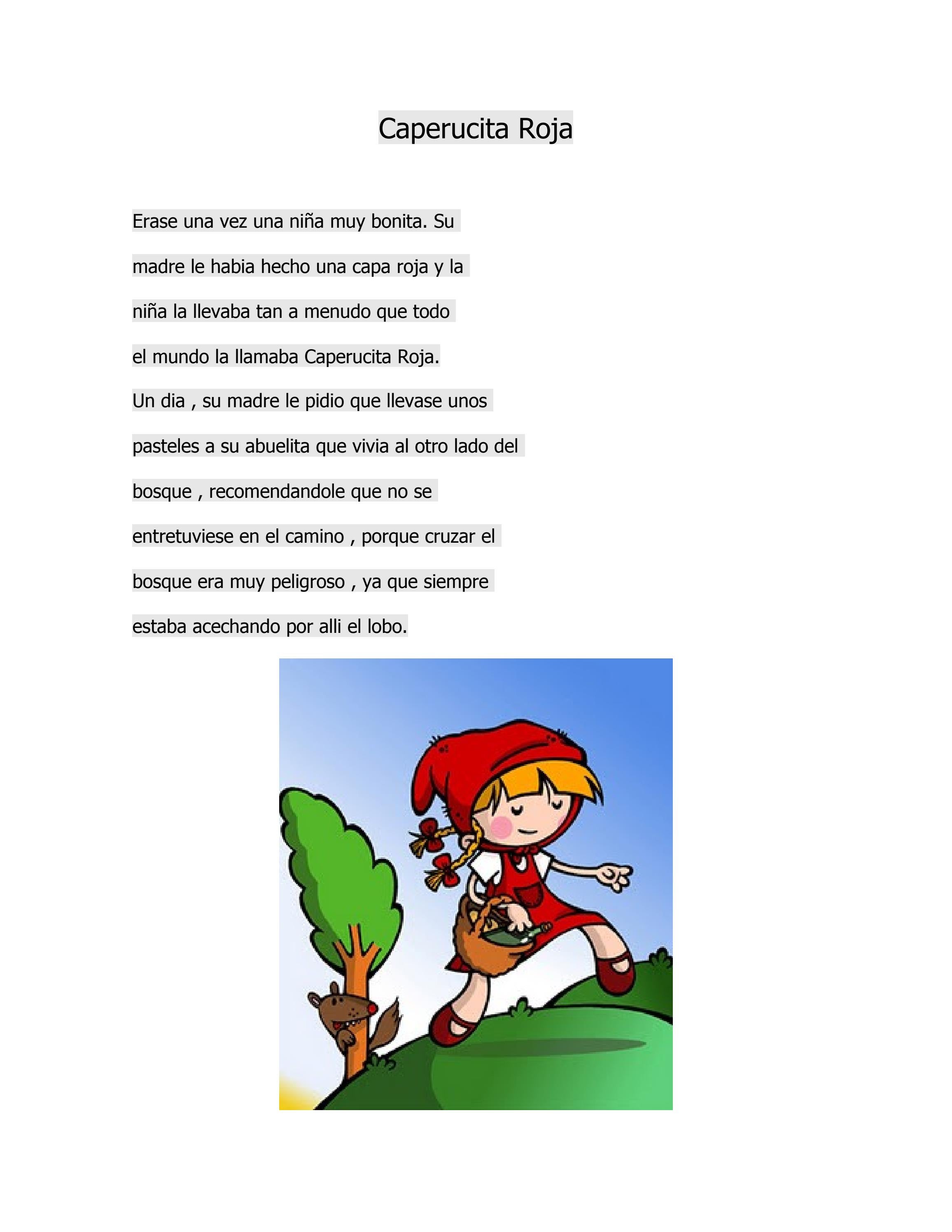 Dibujo De Caperucita Roja Habia Una Vez
