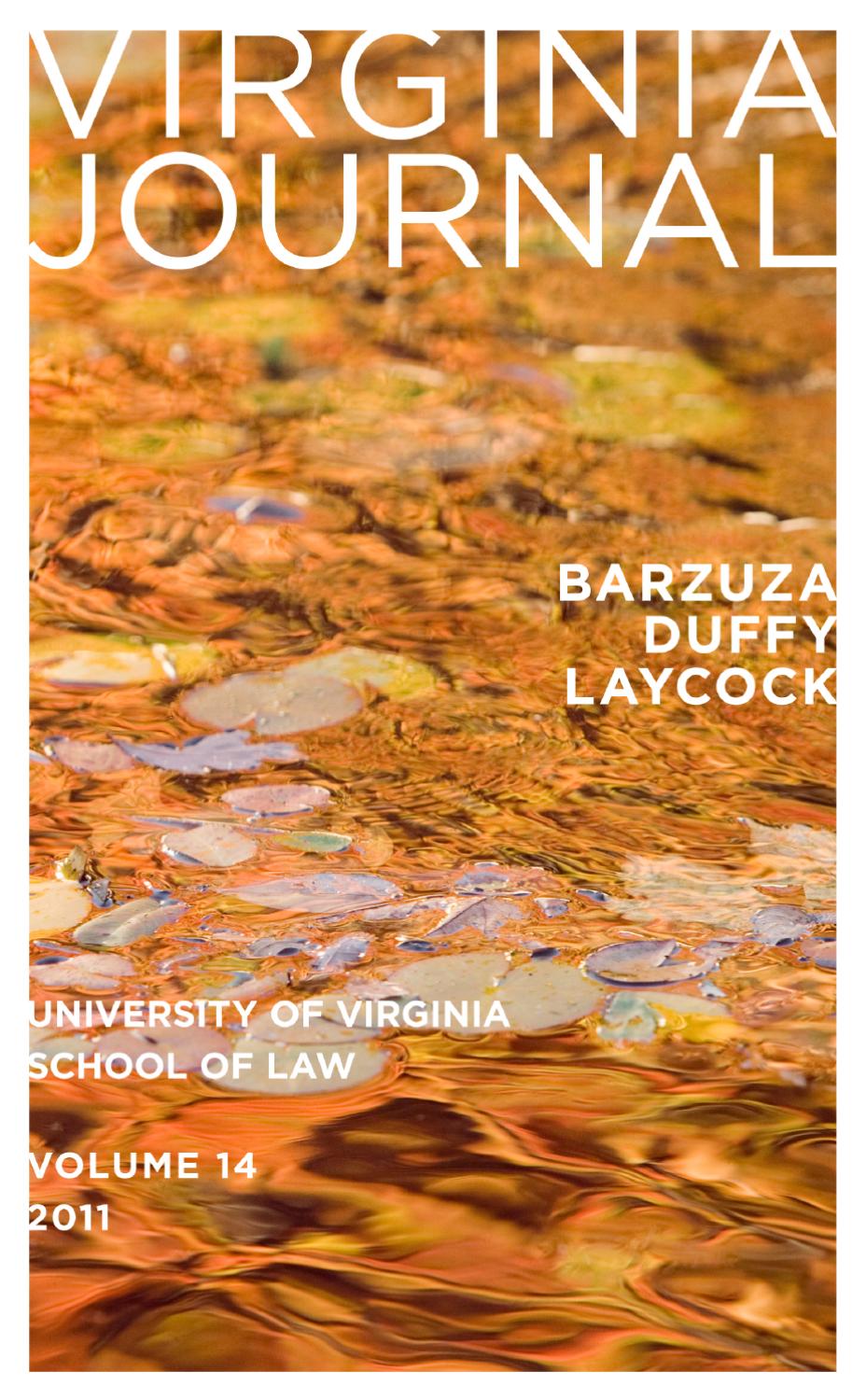 Virginia Journal (vol. 14; 2011) by University of Virginia School of ...