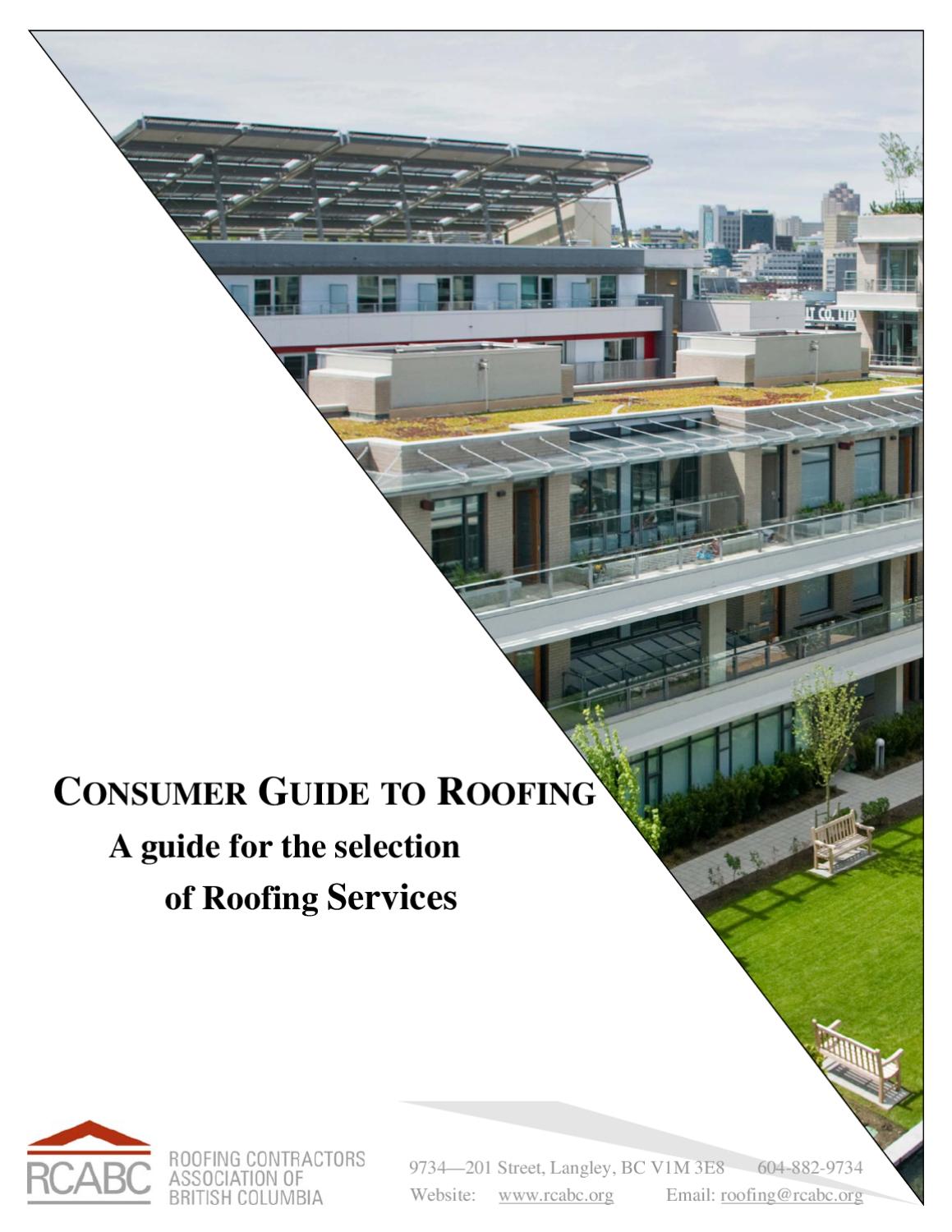 RCABC Consumer Guide to Roofing by RCABC - Issuu