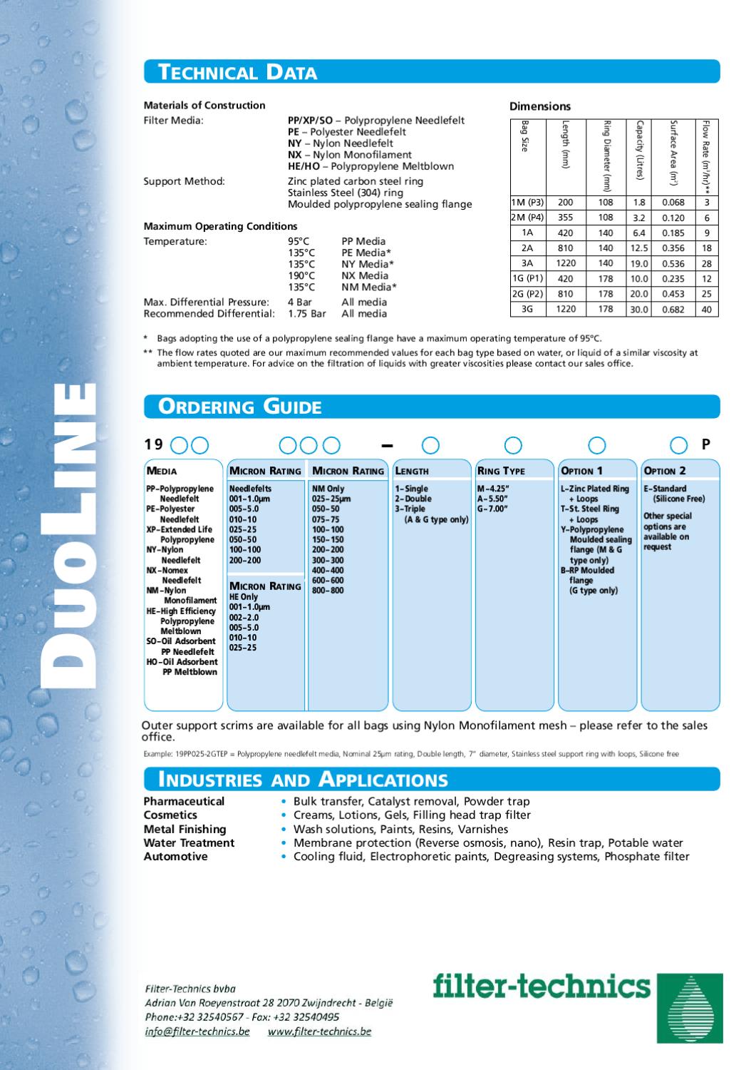 Water Filter Cartridge Catalog FilterTechnics by Filter-Technics - Issuu