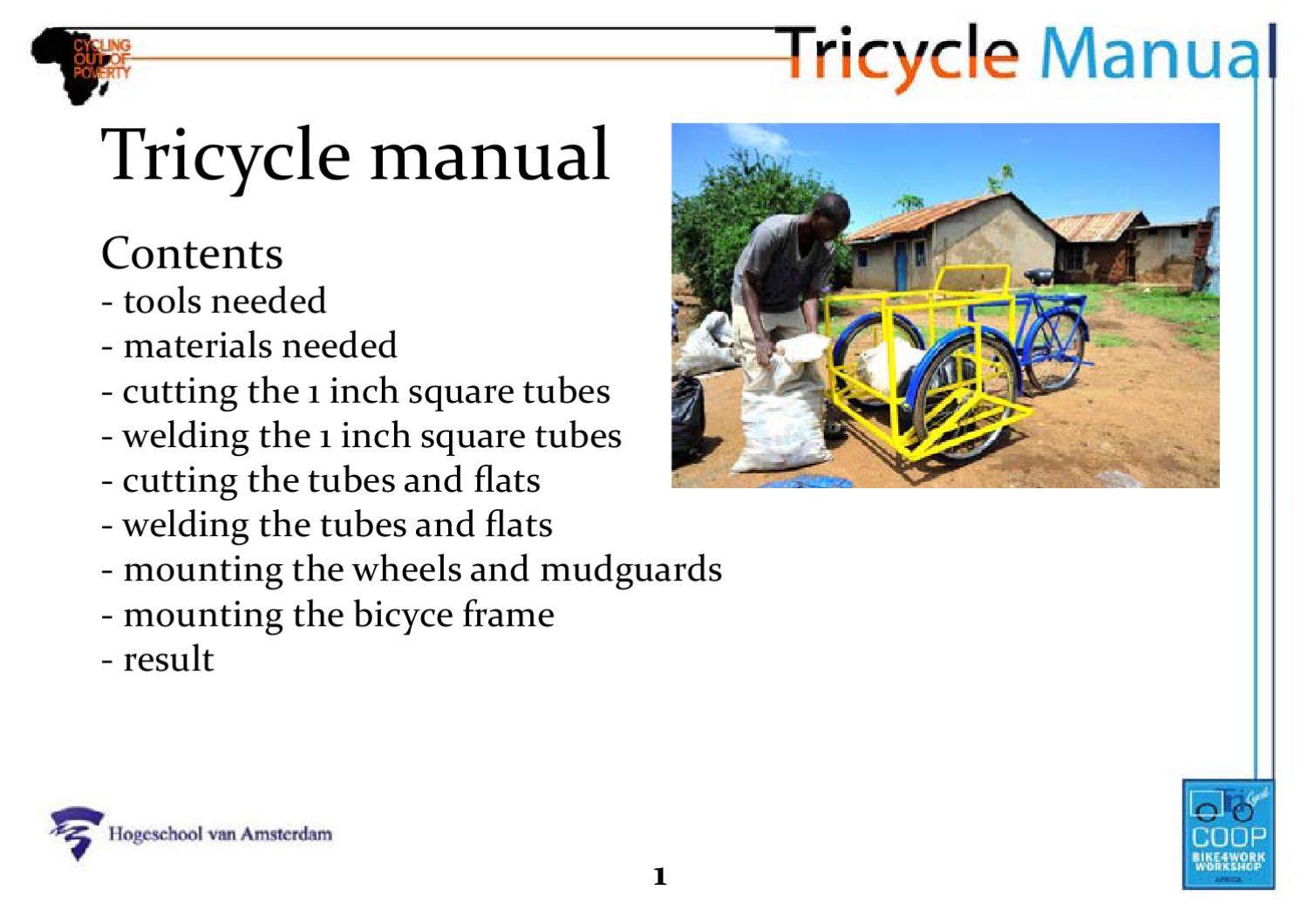 Manual Tricycle by Cycling out of Poverty Foundation - Issuu