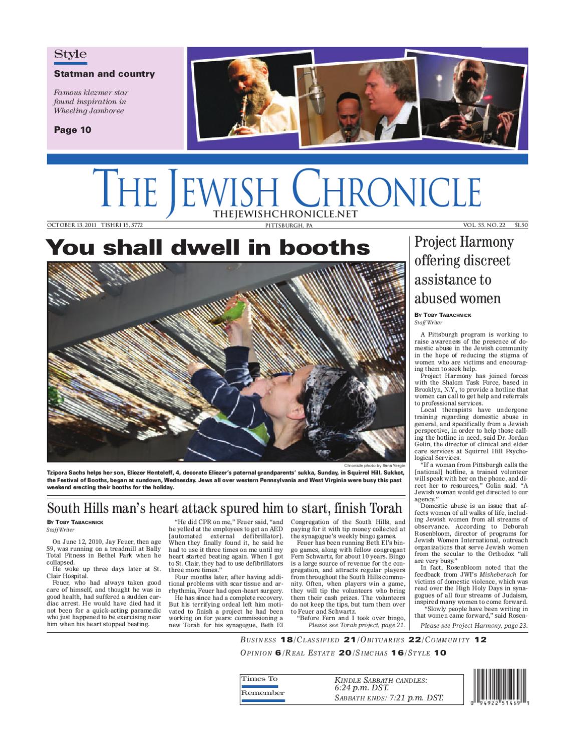 The Jewish Chronicle October 13, 2011 by Pittsburgh Jewish Chronicle ...