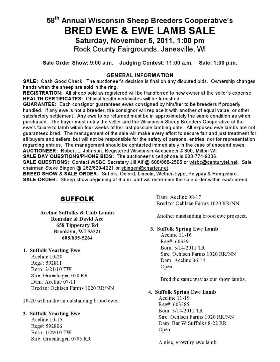 BRED EWE & EWE LAMB SALE by EDJE - Issuu