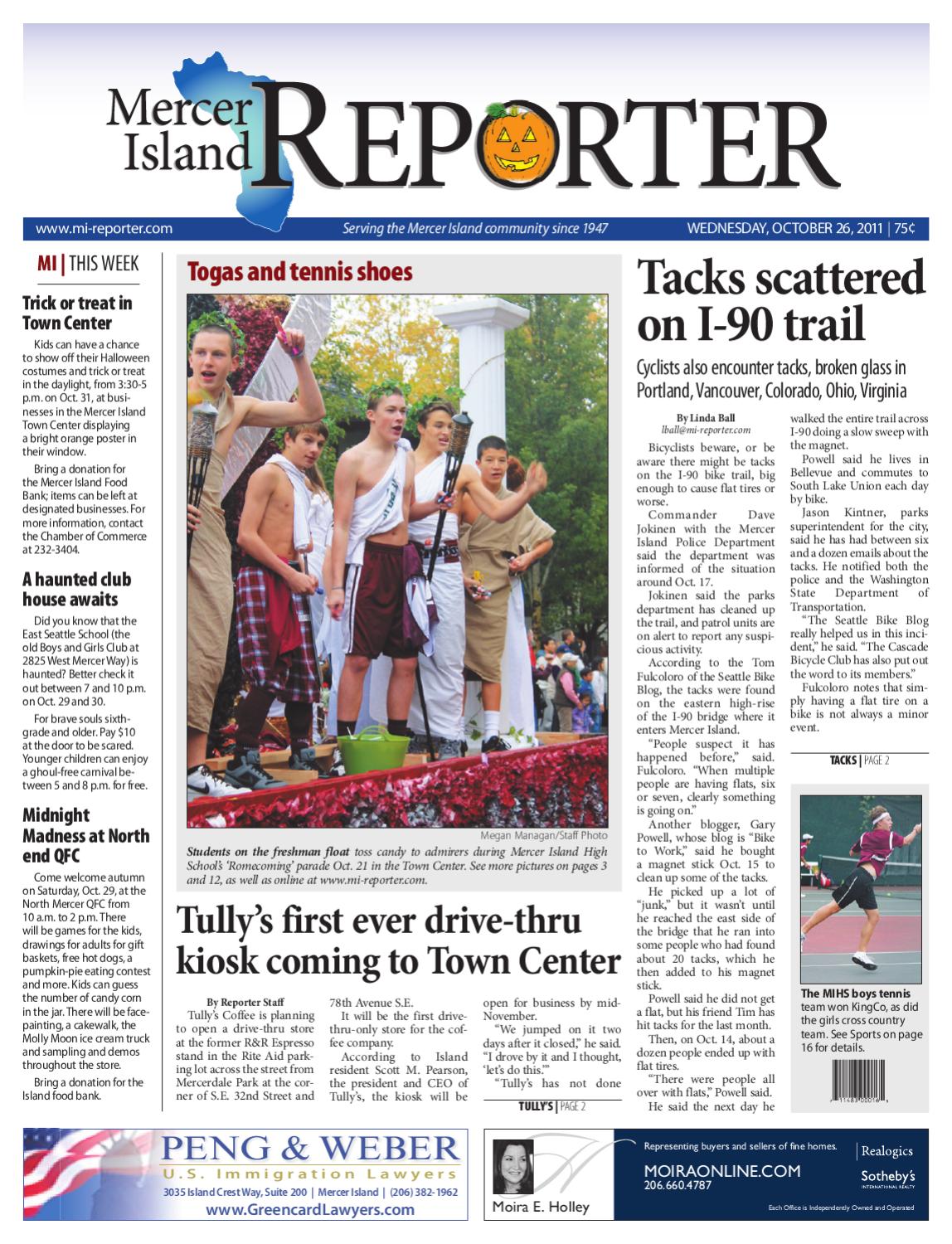 Mercer Island Reporter, October 26, 2011 by Sound Publishing - Issuu