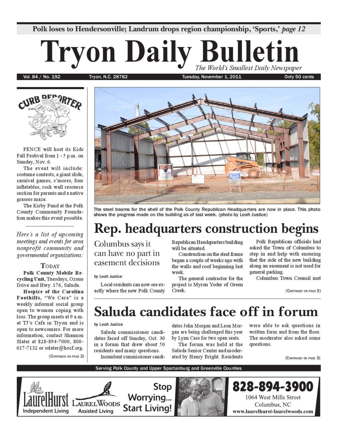 11-01-11 Daily Bulletin by Tryon Daily Bulletin - Issuu