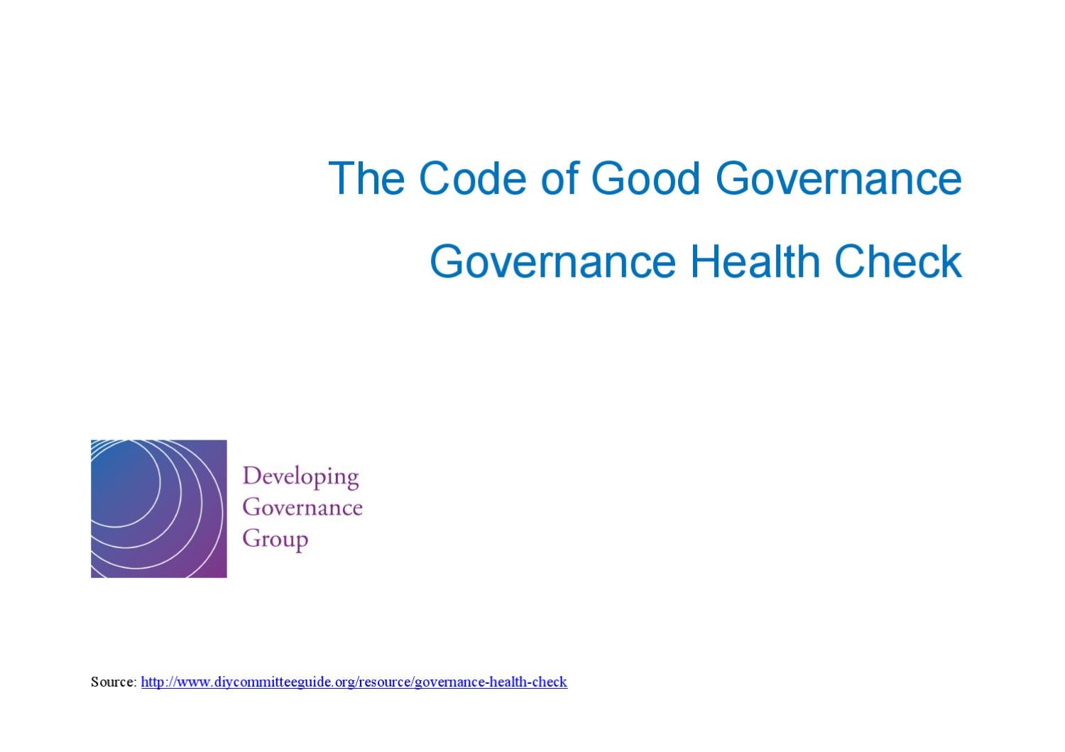 Code of Good Governance Health Check by Voscur - Issuu