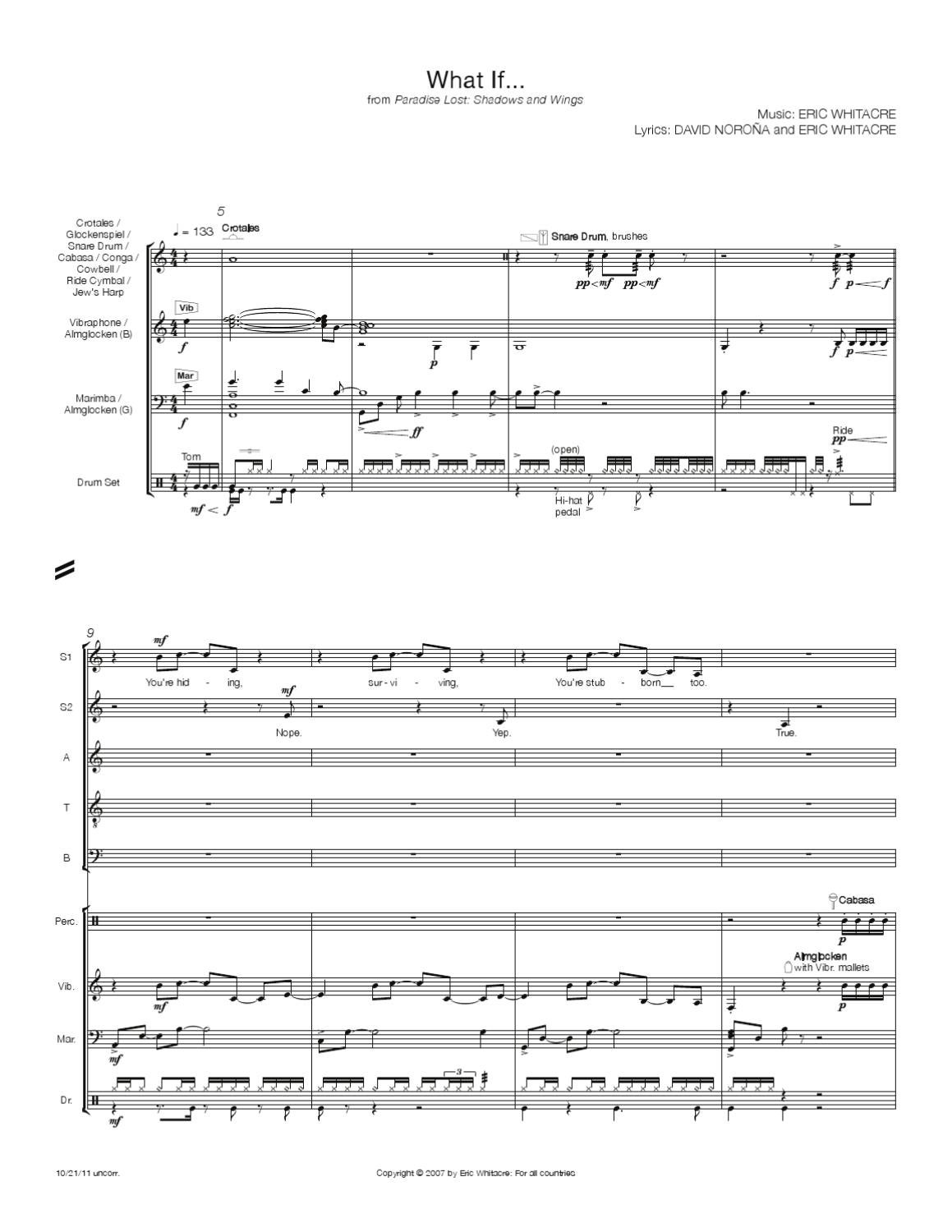 Whitacre: What If by Jonathan Newman, composer - Issuu
