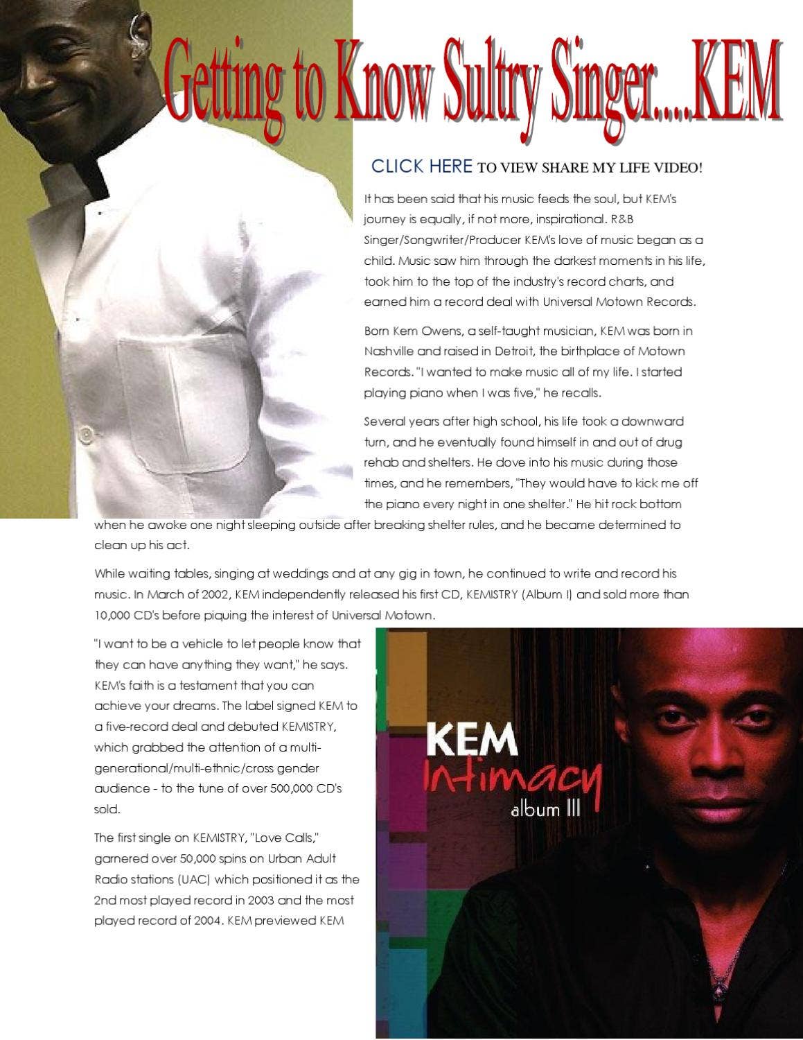 Getting to Know Sultry Singer KEM... by SPMG Media - Issuu