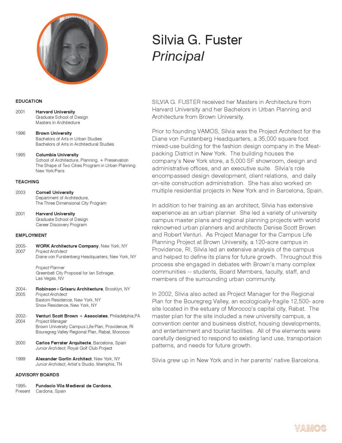 Silvia Fuster Curriculum Vitae by VAMOS Architects - Issuu