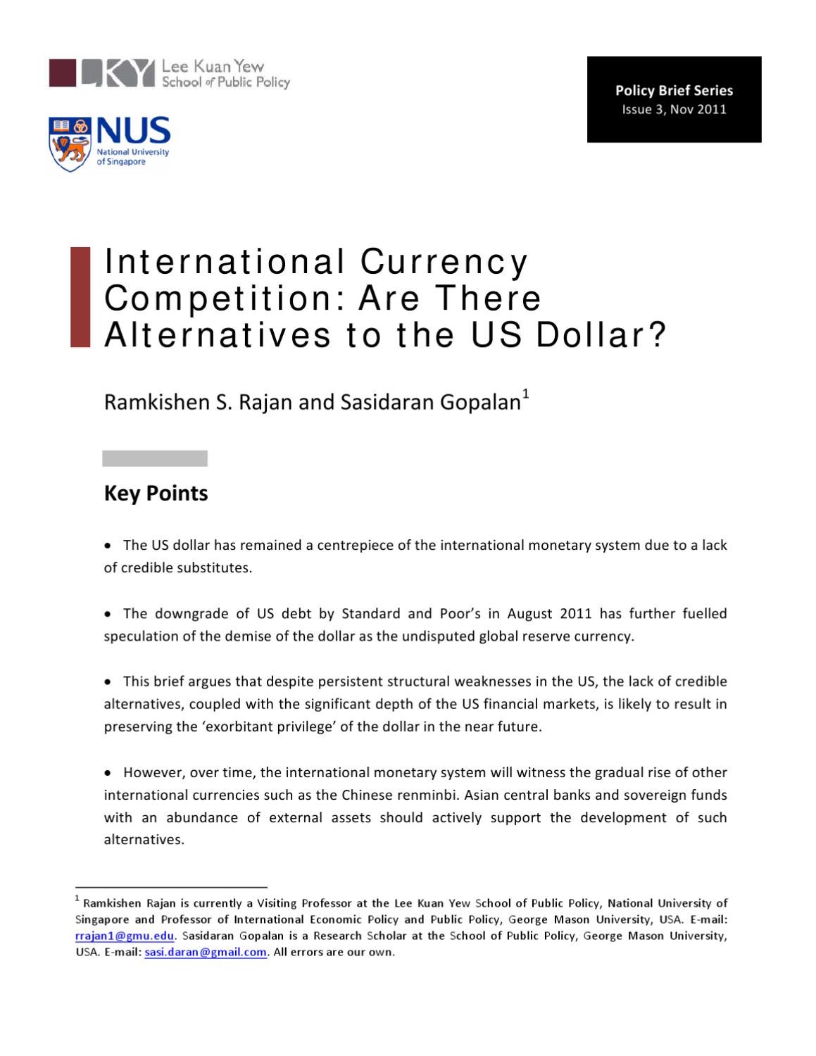 International Currency Competition: Are There Alternatives to the US ...