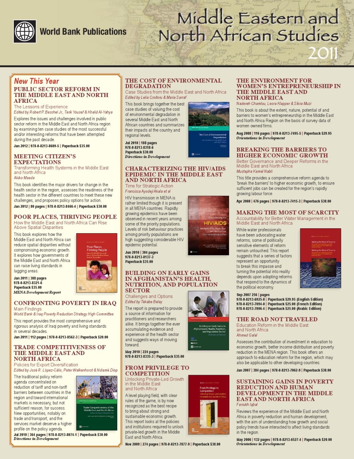 Middle Eastern and North African Studies by World Bank Group ...