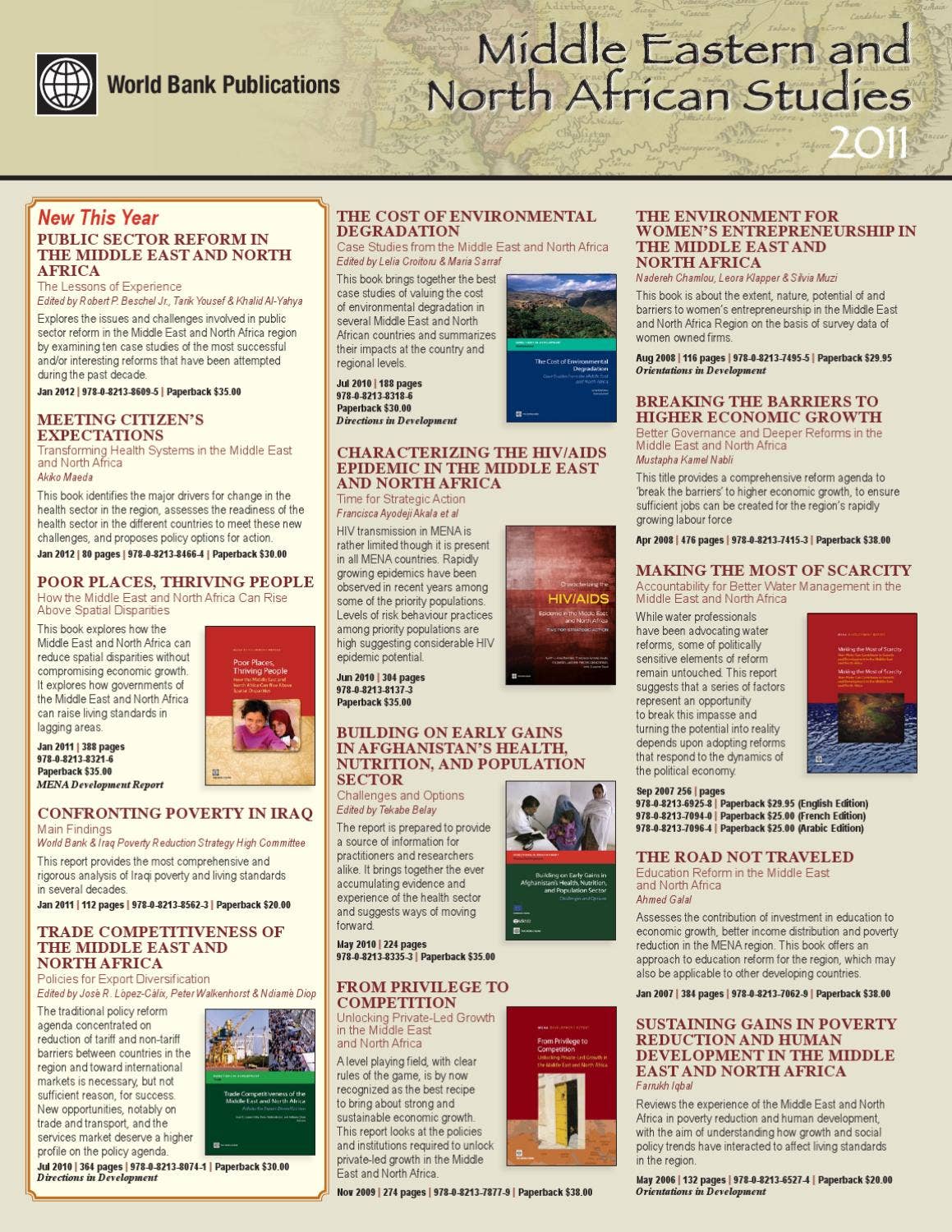 Middle Eastern and North African Studies by World Bank Group ...