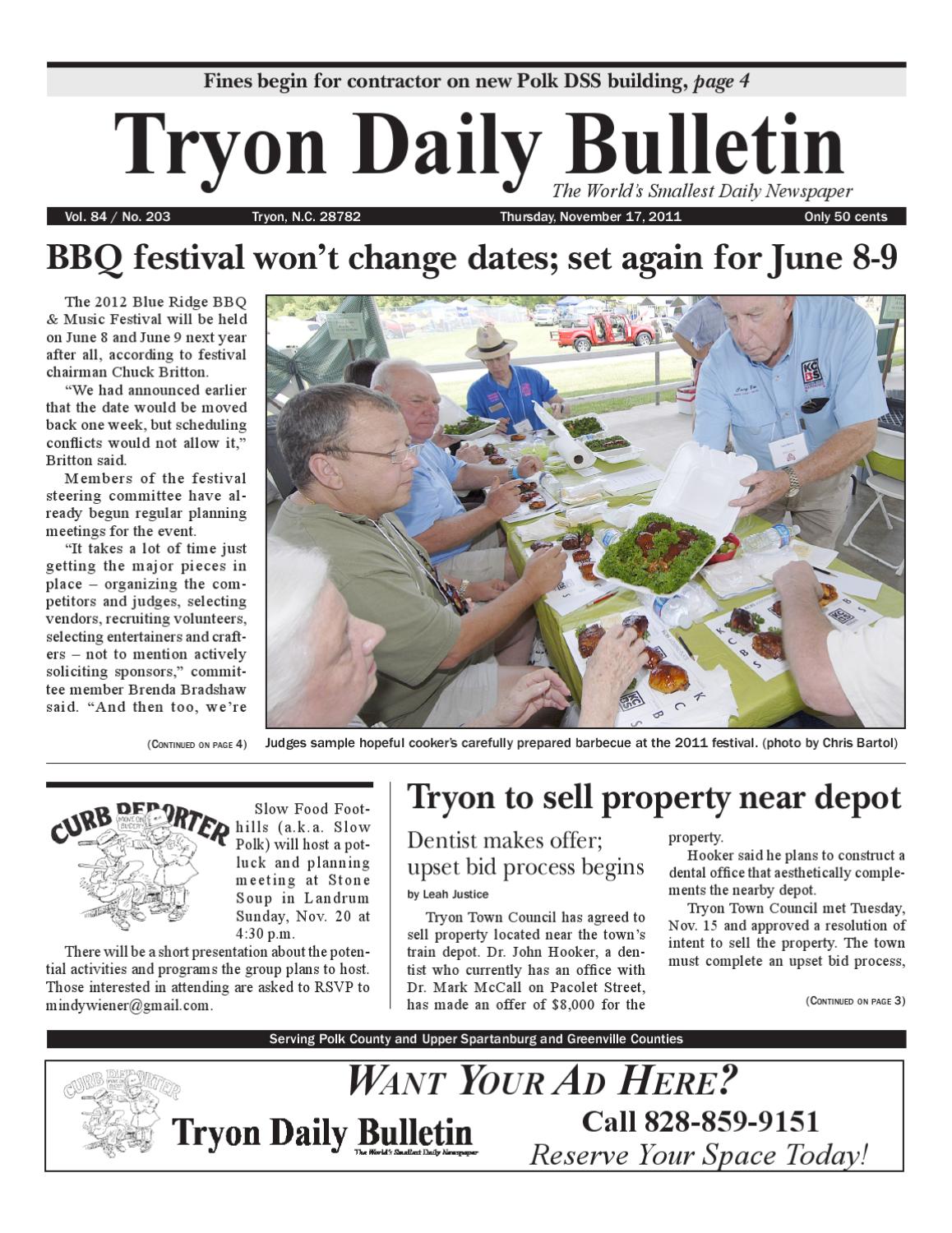 20111117Bulletin by Tryon Daily Bulletin - Issuu
