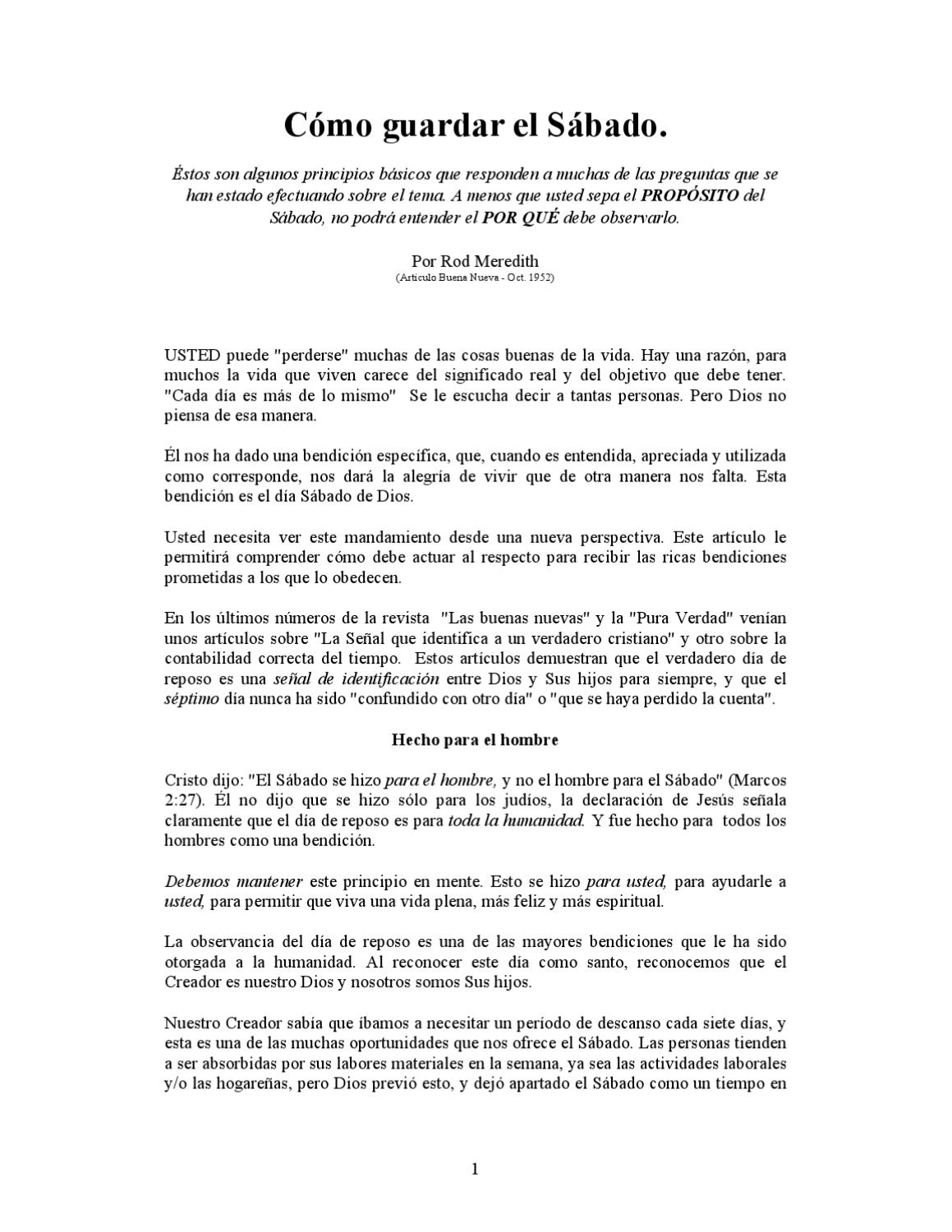 Como+guardar+el+Sabado by Herbert W Armstrong en español - Issuu