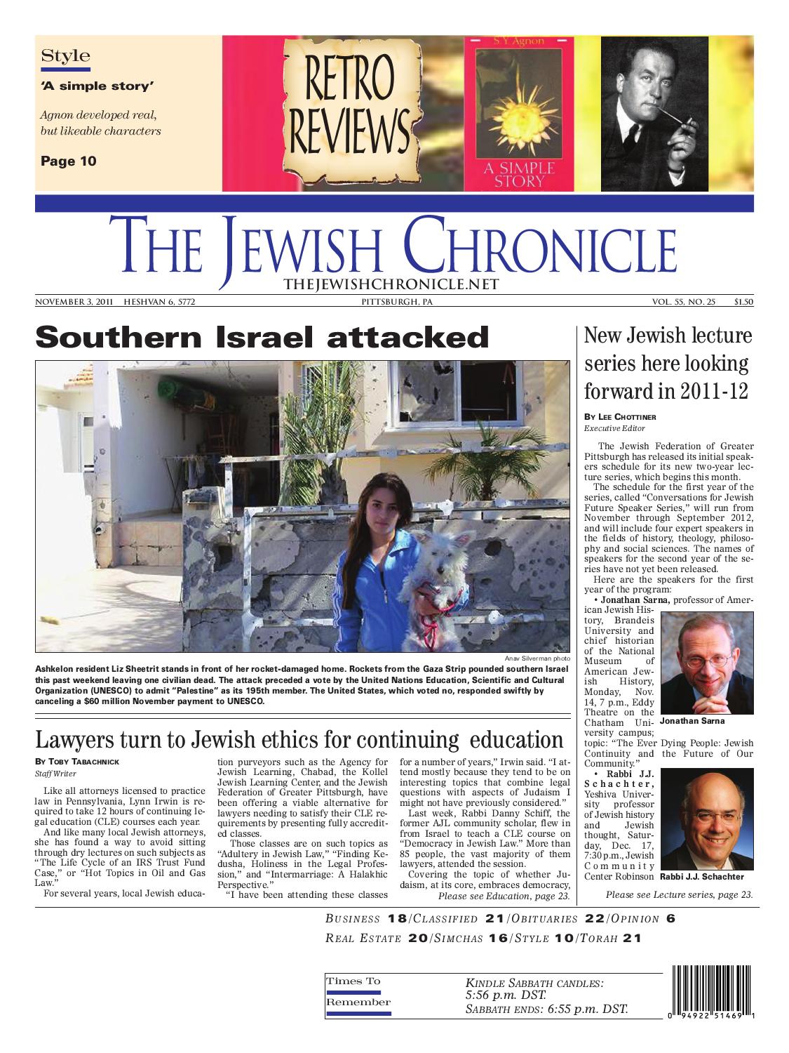 The Jewish Chronicle Nov. 3, 2011 by Pittsburgh Jewish Chronicle - Issuu