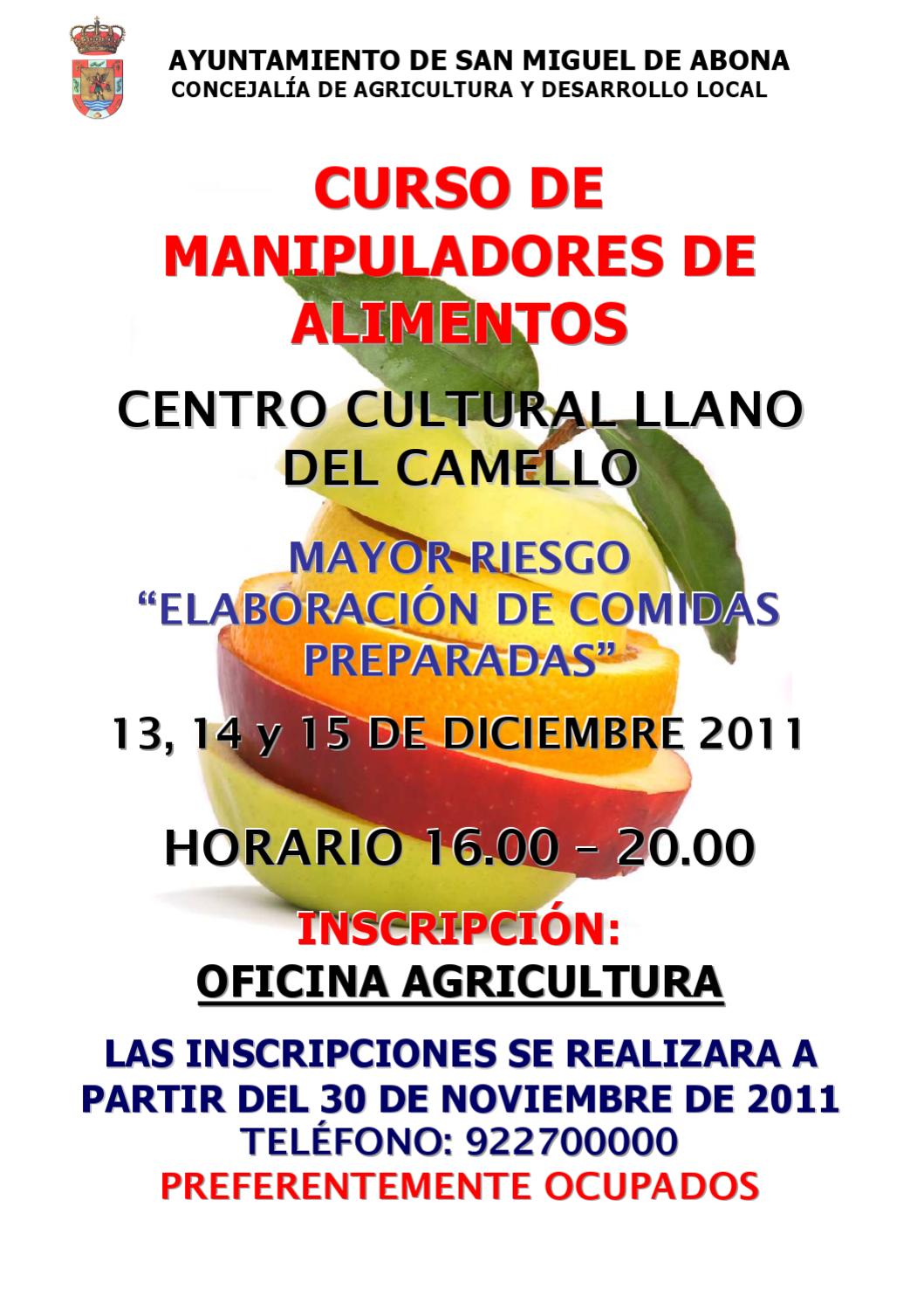 Curso De Manipulador De Alimentos By Ayuntamiento De San Miguel De