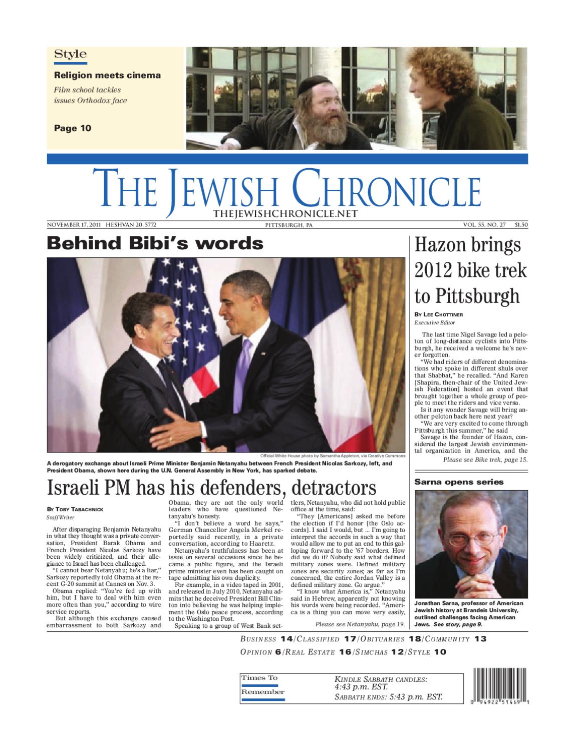 The Jewish Chronicle Nov. 17, 2011 by Pittsburgh Jewish Chronicle - Issuu
