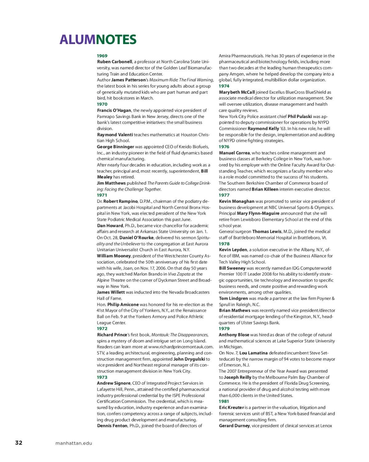 Manhattan Magazine Spring 2008 by Manhattan University - Issuu