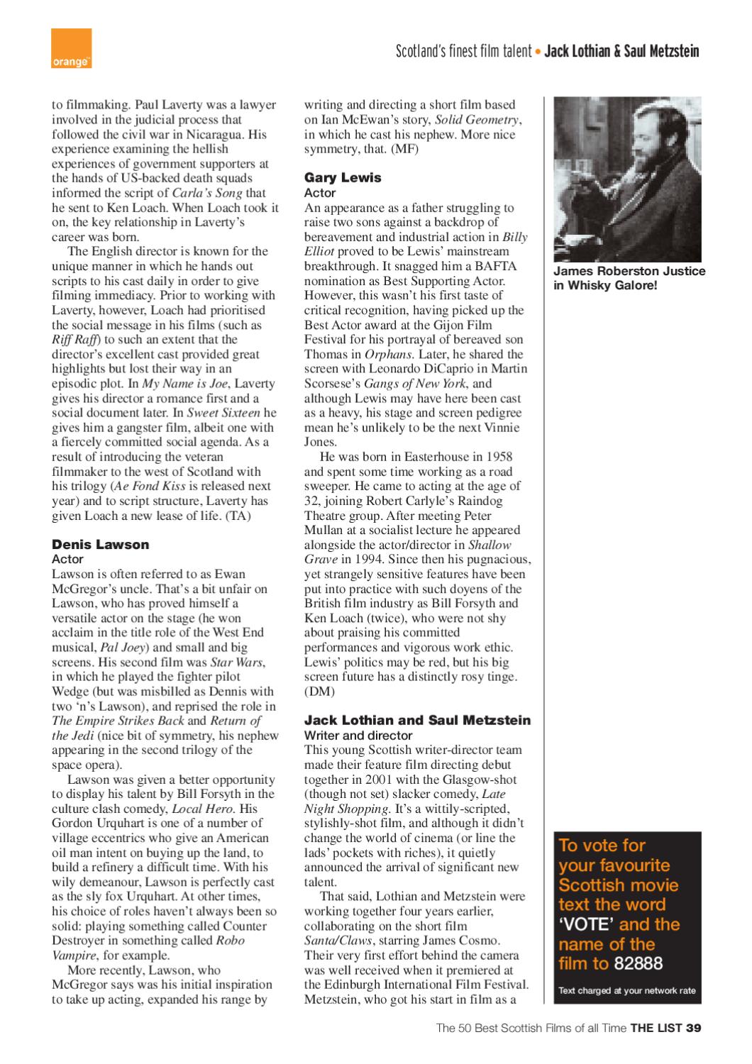 The 50 Best Scottish Films - of all time by The List Ltd - Issuu