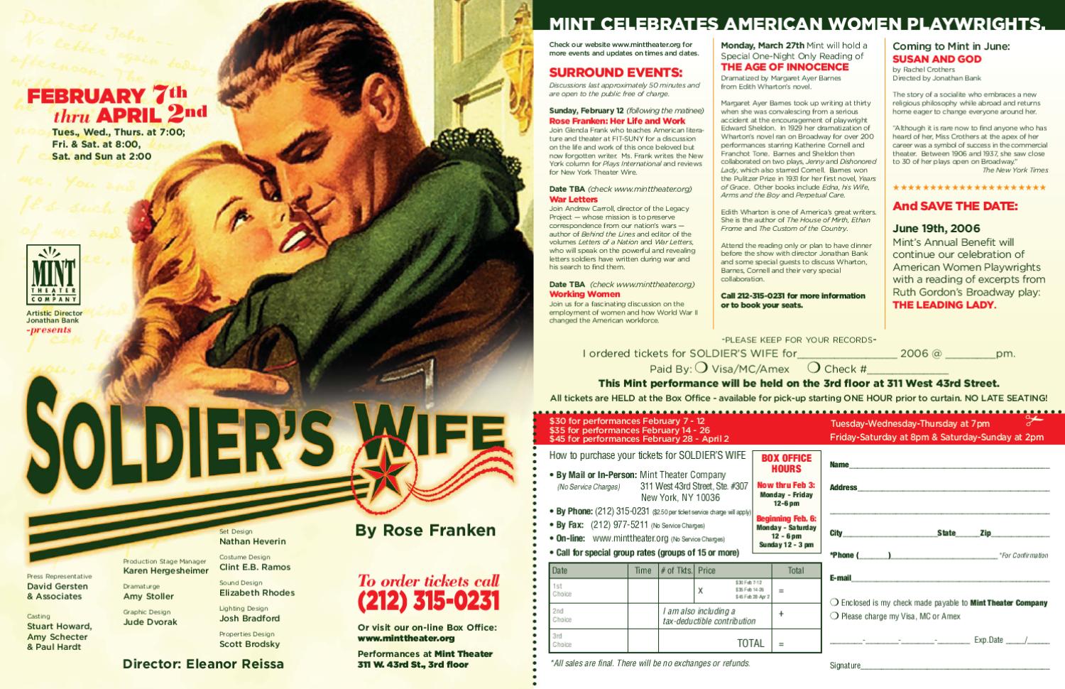 Soldier's Wife by Mint Theater Company - Issuu