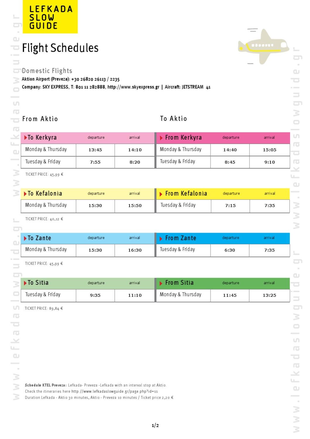 Flight Timetables by Fagottobooks - Lefkadaslowguide - Issuu
