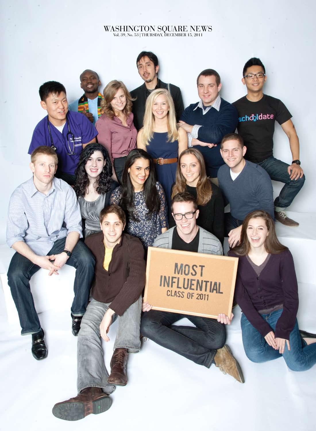 The 15 Most Influential Students: Class of 2011 by Washington Square ...