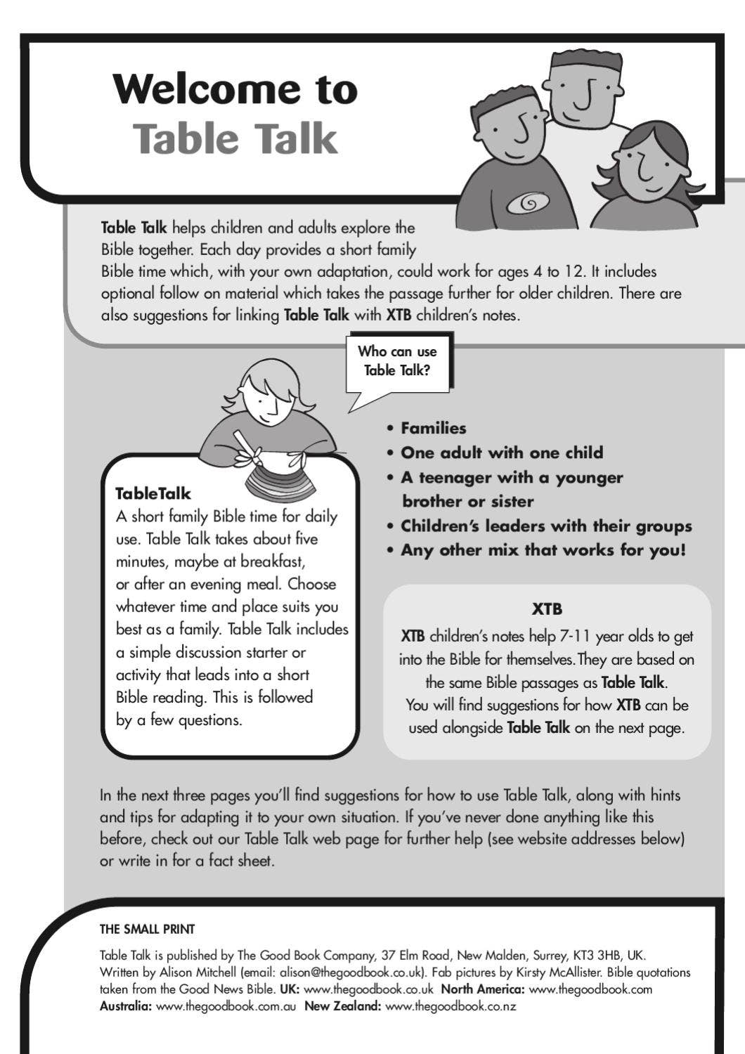 Table Talk for Families sample by The Good Book Company - Issuu