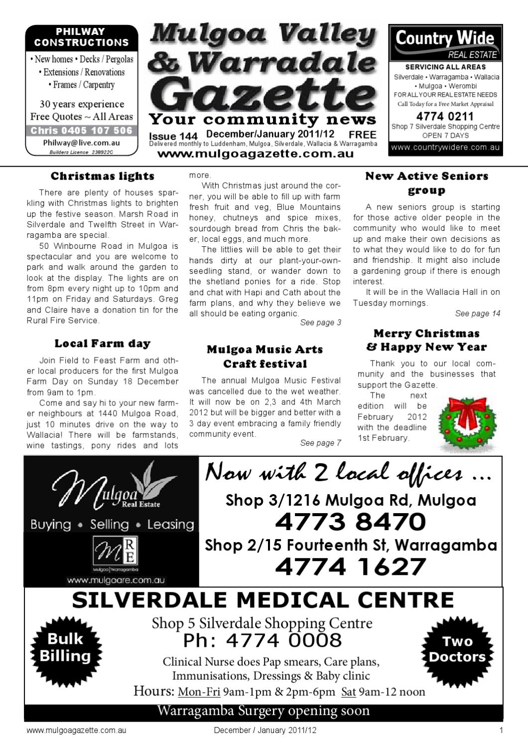 Mulgoa Valley & Warradale Gazette December 2011 by District Gazette - Issuu