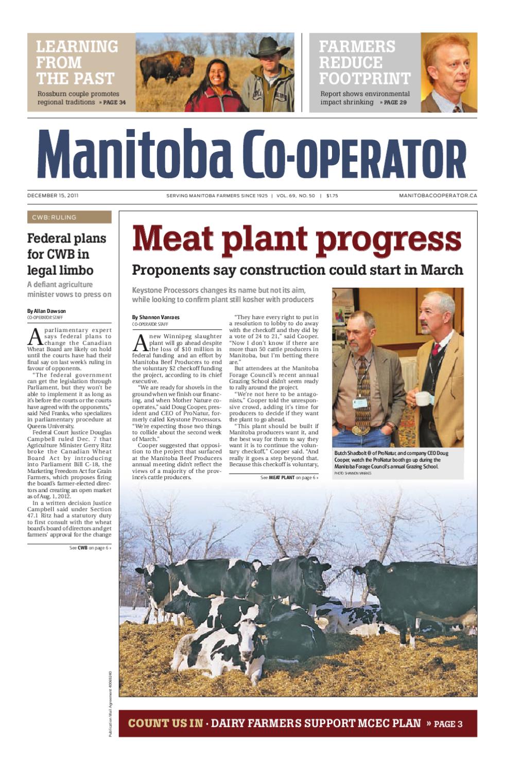 Manitoba Co-operator, Dec. 15, 2011 by Farm Business Communications - Issuu