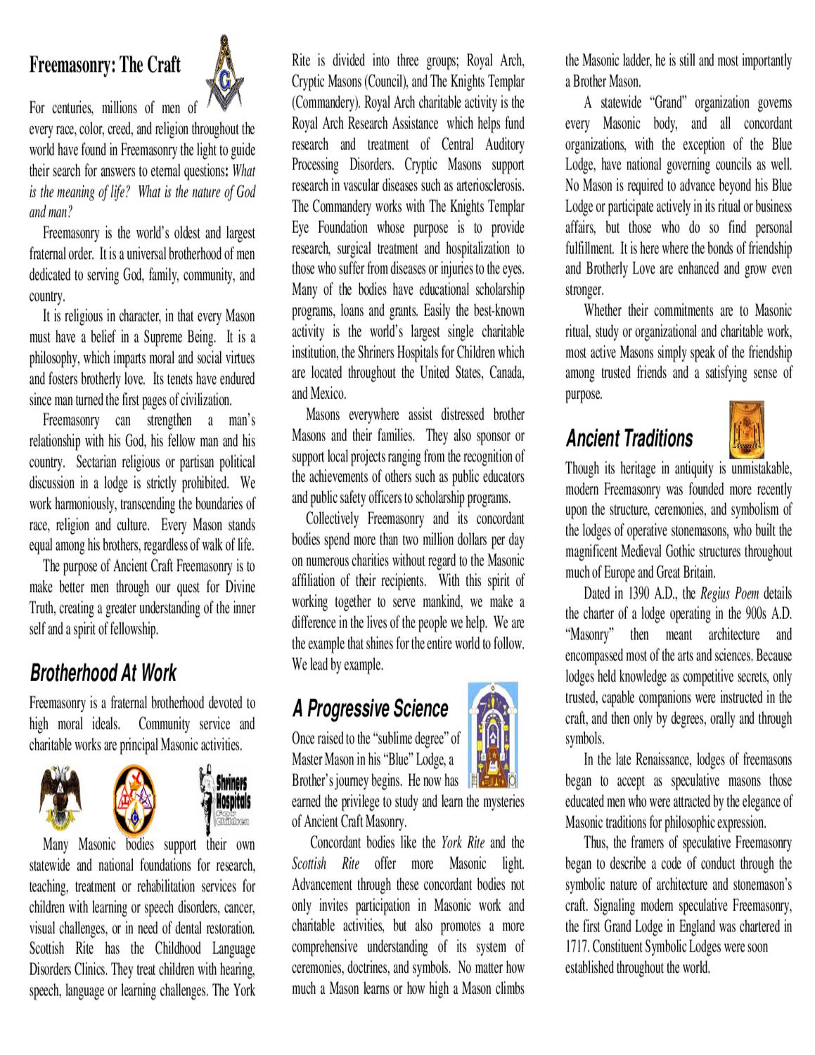 Masonic Brochure 2006 by Books Docs plus - Issuu