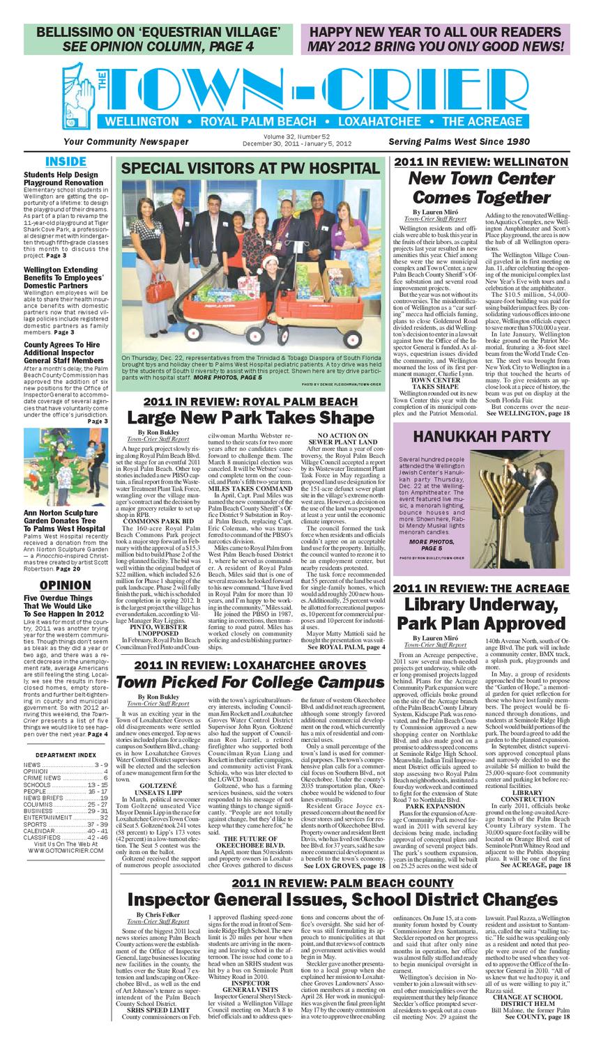 Town-Crier Newspaper December 30, 2011 by Wellington The Magazine LLC ...