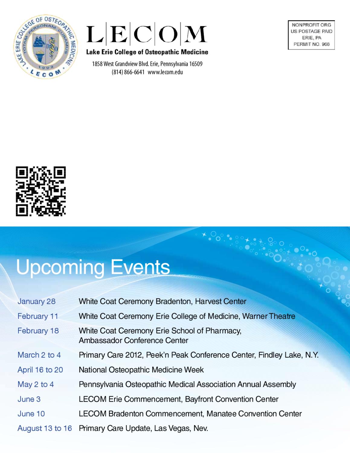 LECOM Connection Fall 2011 by Lake Erie College of Osteopathic Medicine ...