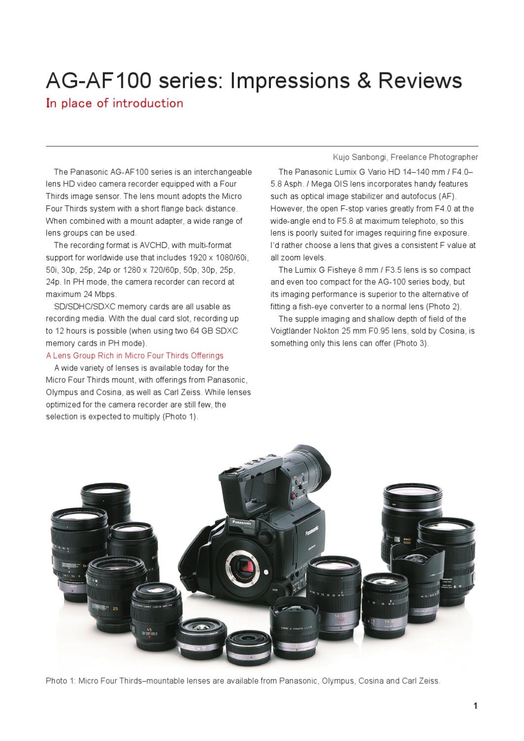 Panasonic AG-AF101 Camera by MonitoR magazine - Issuu