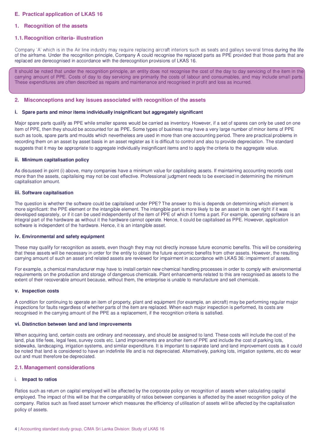 Study of LKAS 16: Property, plant and equipment by Chartered Institute ...