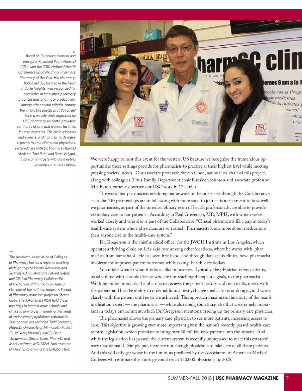 USC Pharmacy Magazine Summer/Fall 2010 by University of Southern ...