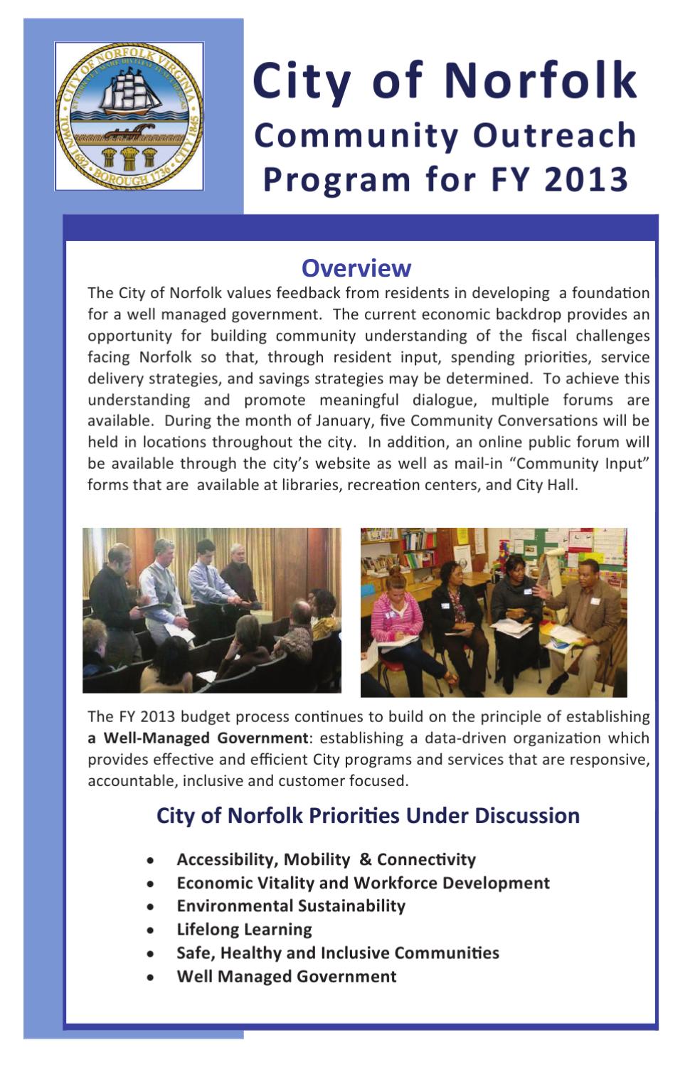 Community Outreach Program for FY2013 by City of Norfolk - Issuu