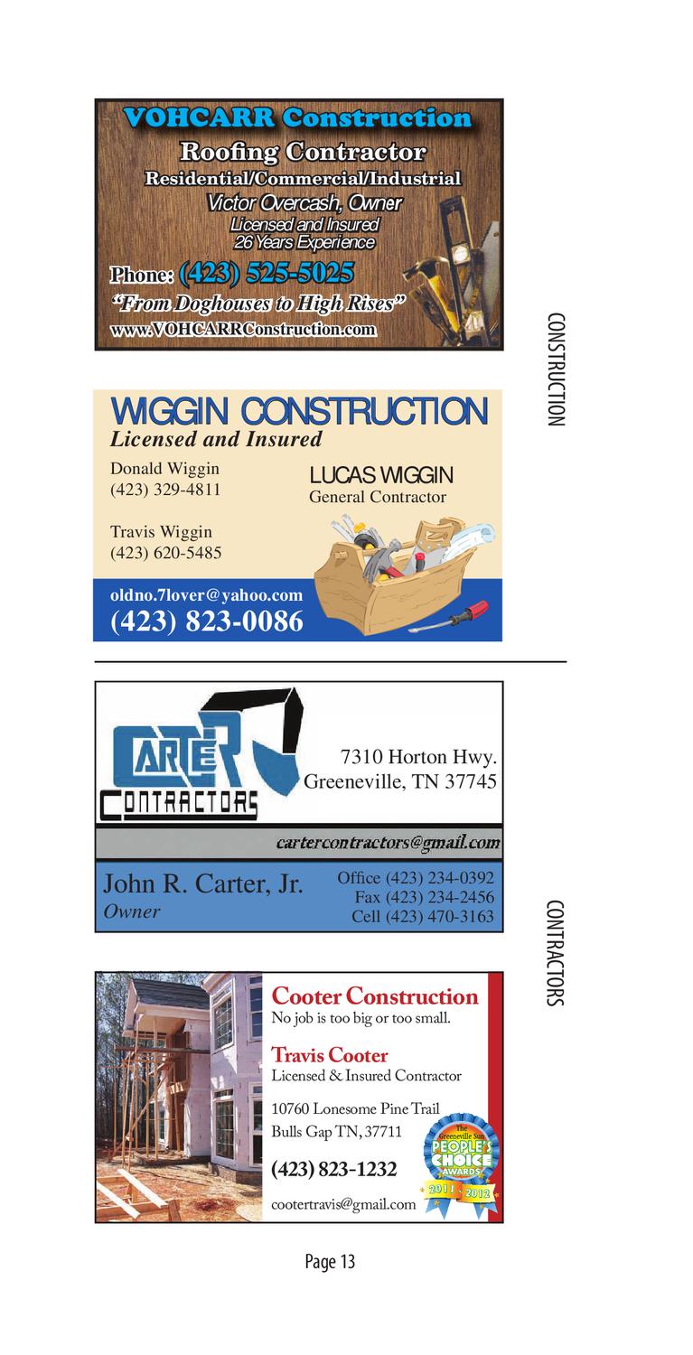 Greeneville TN Business Card Directory by The Greeneville Sun - Issuu